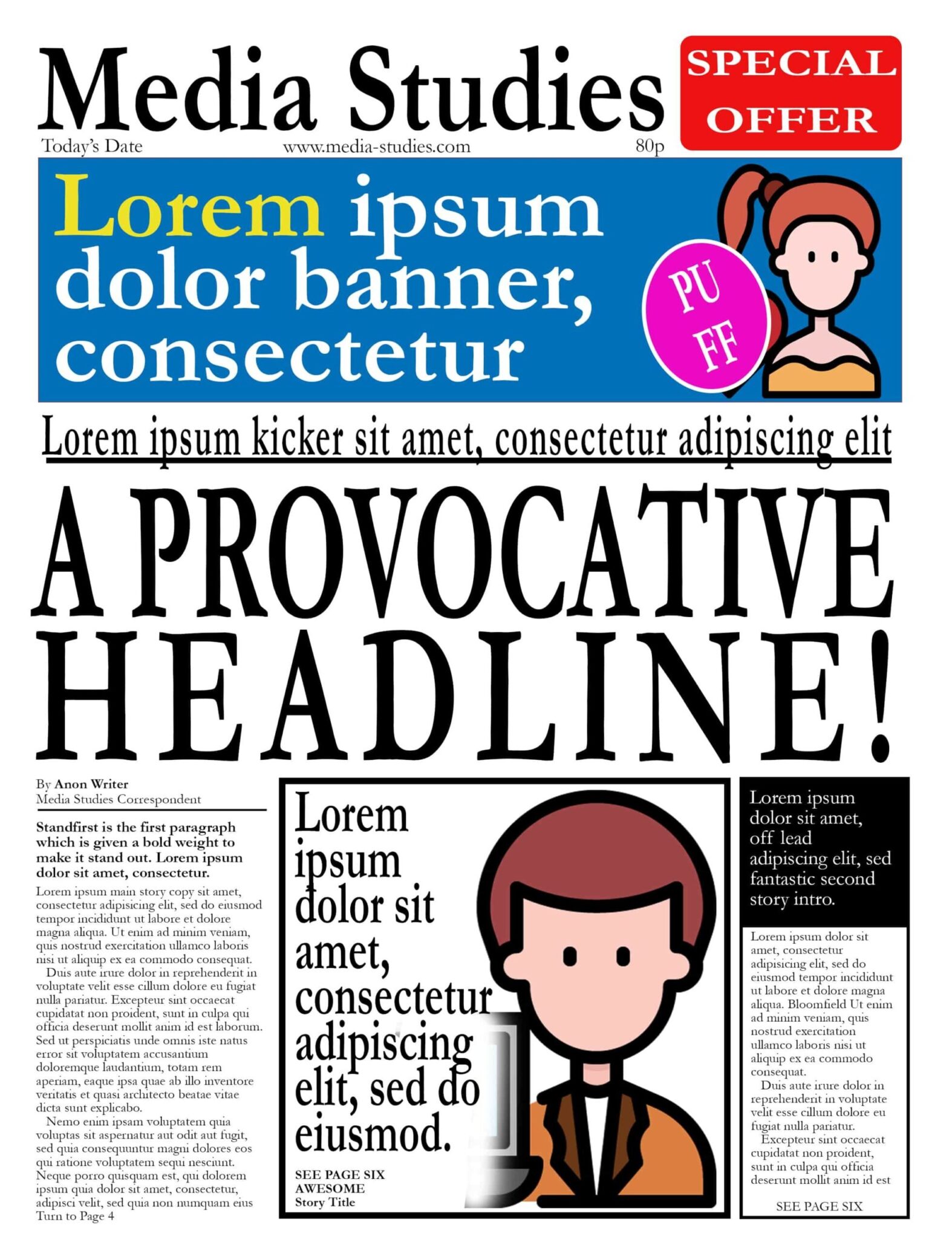 Newspaper Front Pages | Media Studies Codes and Conventions
